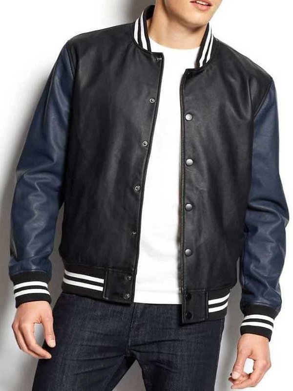 American Rag Men Varsity Style Leather Jacket